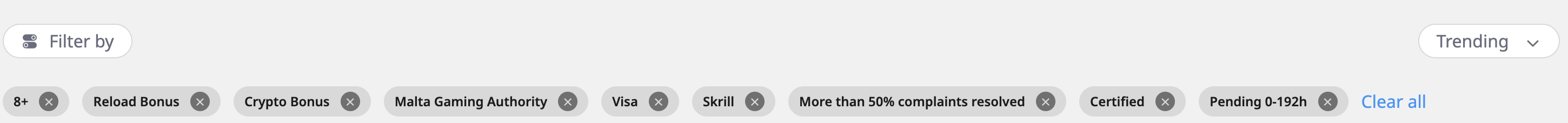 What is ‘Filter by’ feature and how can I use it? – AskGamblers Support